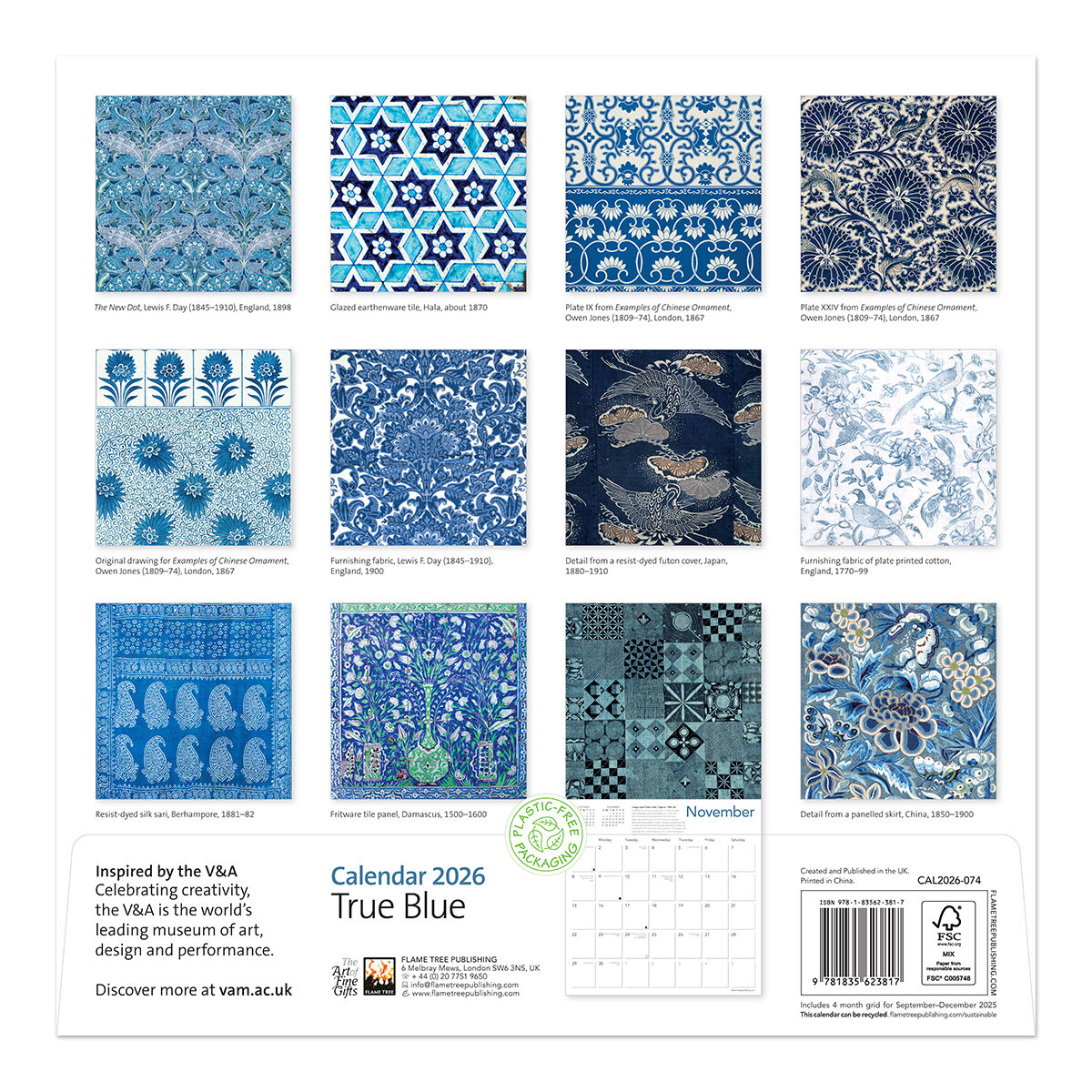 True Blue 2026 calendar | V&A calendars | V&A Shop