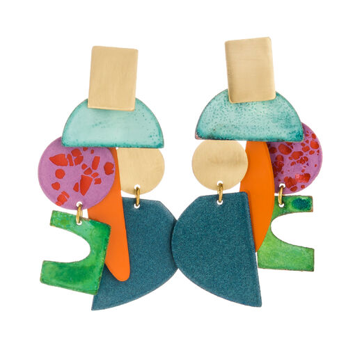 Multicoloured Memphis earrings by Sibilia | Jewellery | V&A Shop
