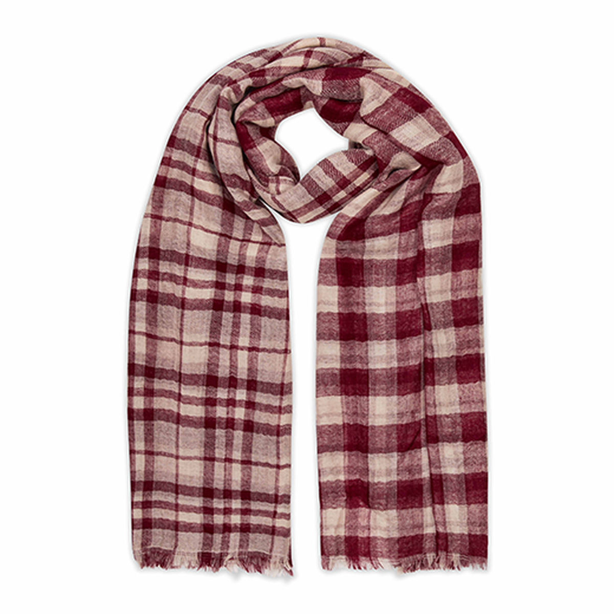Checked Scarf: V&A Red Checked Pure Wool Scarf | V&A Shop