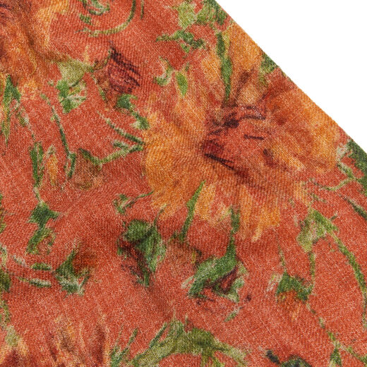 Orange floral wool scarf | Fashion accessories | V&A Shop