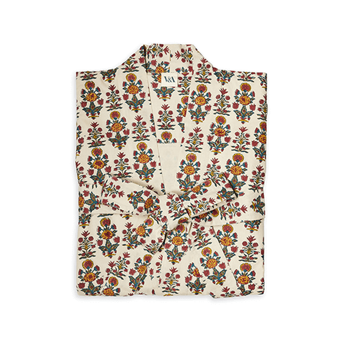 Luxury Robe: Marigold Block Print Luxury Robe | V&A Shop