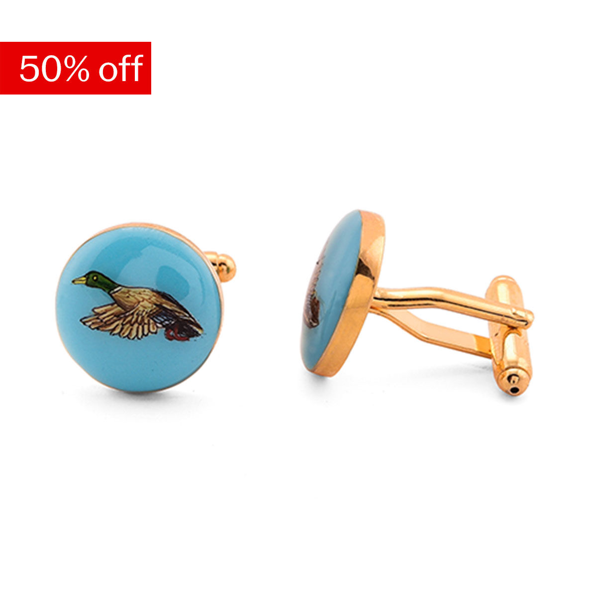 Cufflinks: Duck blue Cufflinks | Azga Jewellery | V&A Shop