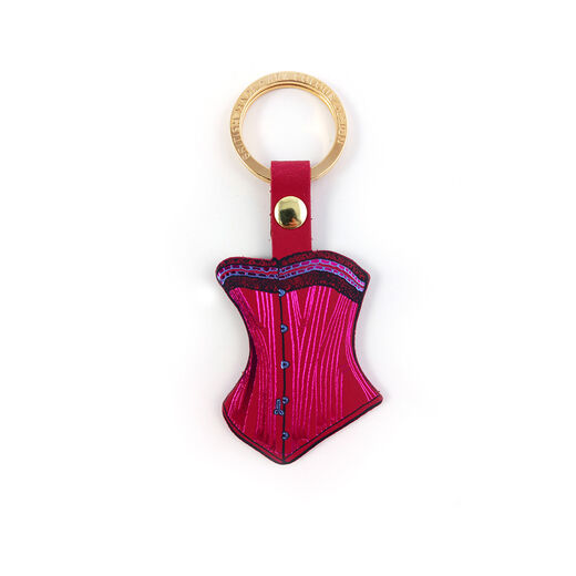Pink Corset Design Leather Keyring | Fashion Accessories | V&A Shop
