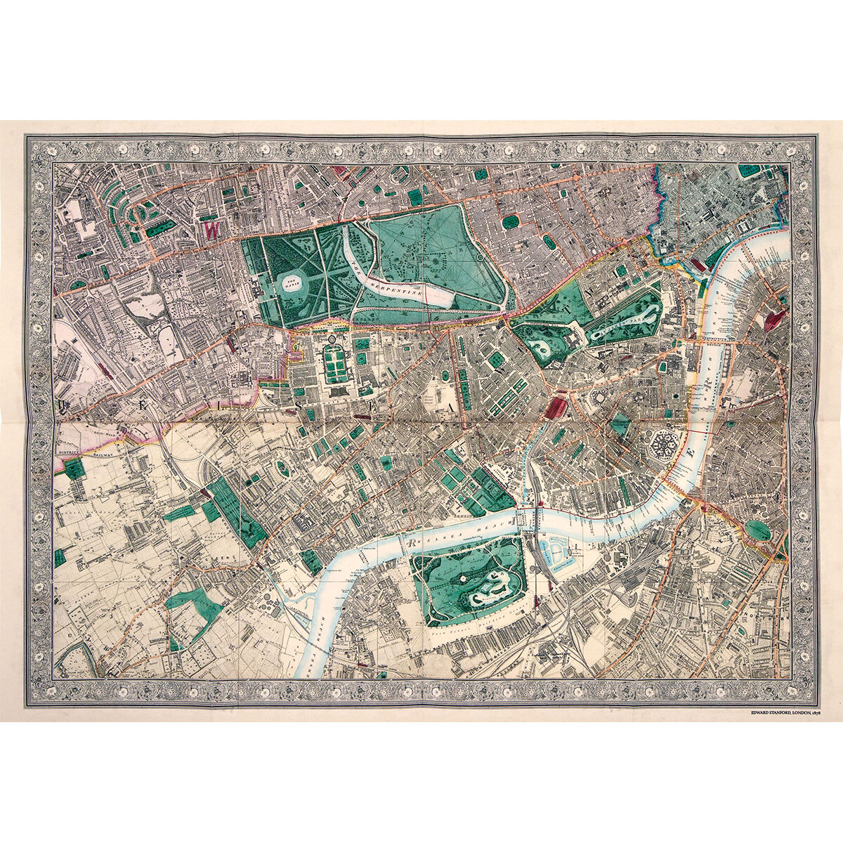 Old Map Of Victorian London Cloth Print | V&A Shop