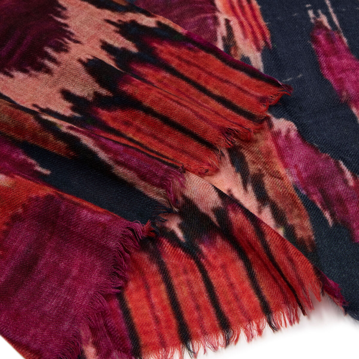 Orange and pink ikat wool scarf | Scarves | Fashion | V&A Shop