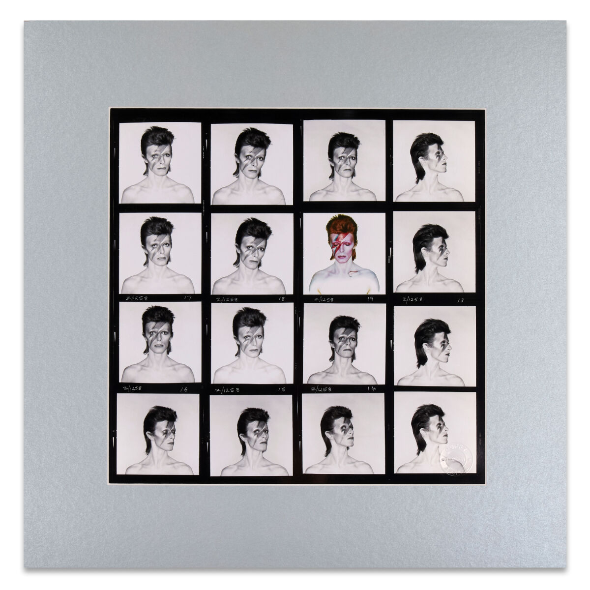 David Bowie Aladdin Sane contact sheet exclusive titanium print by ...