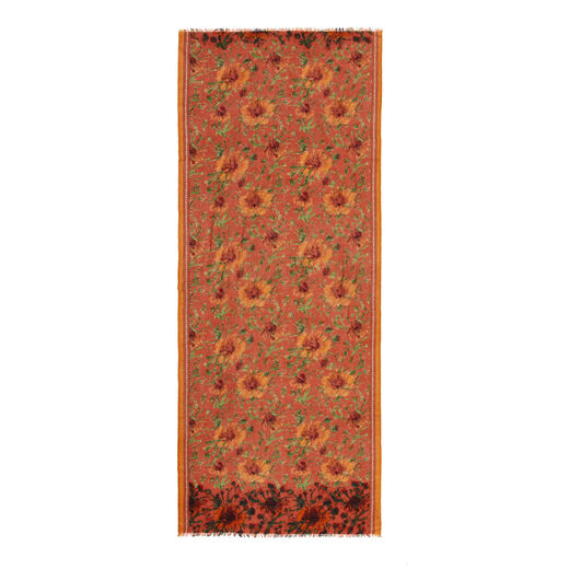 Orange floral wool scarf | Fashion accessories | V&A Shop