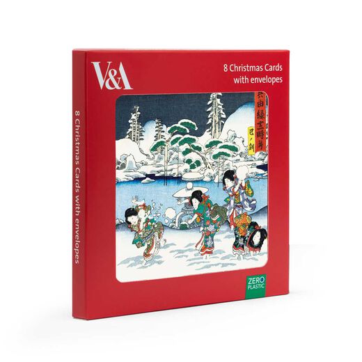 Snowball scene Christmas cards (pack of 8) | Christmas cards | V&A Shop