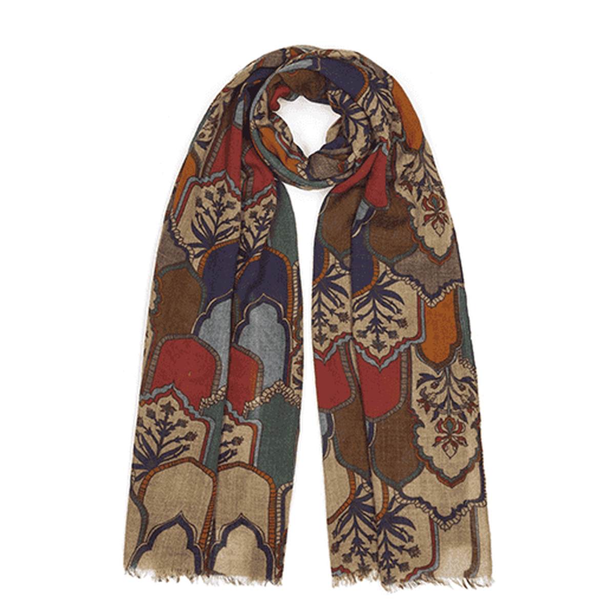 Multicolour floral wool scarf | Scarf | Fashion Accessories | V&A Shop