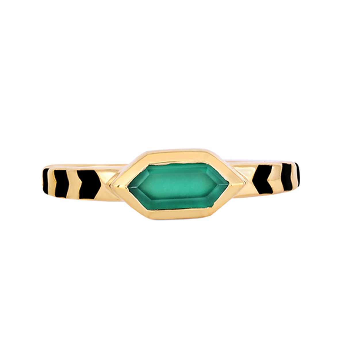 Hexagon Ring: Green Onyx Hexagon Ring by Karrah | V&A Shop