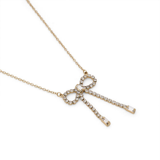 Crystal bow pendant necklace | Jewellery | V&A Shop