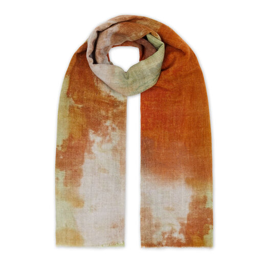 Painterly orange and grey wool scarf | Fashion accessories | V&A Shop ...