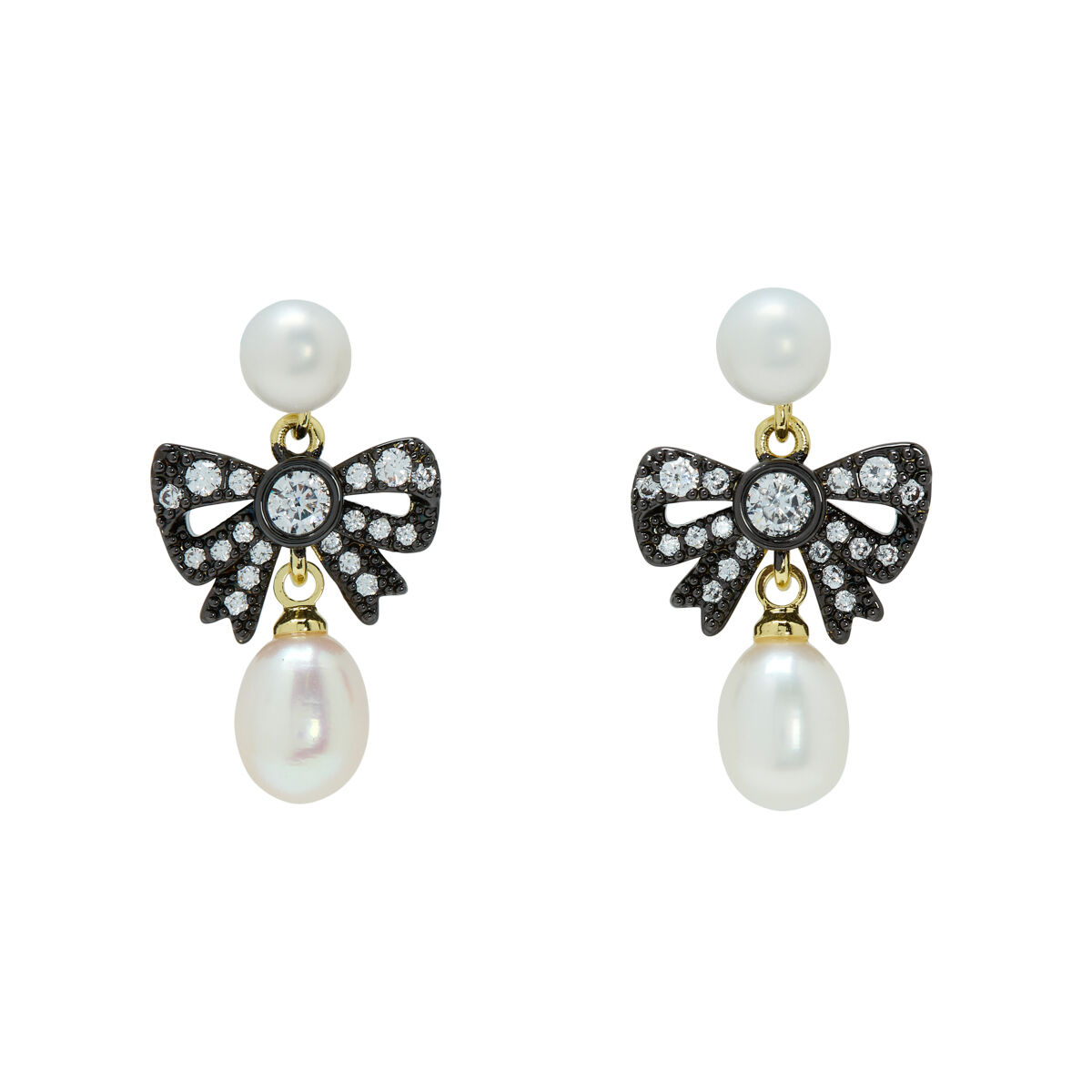 Marie Antoinette Style pearl and bow earrings by Margaux Studios ...