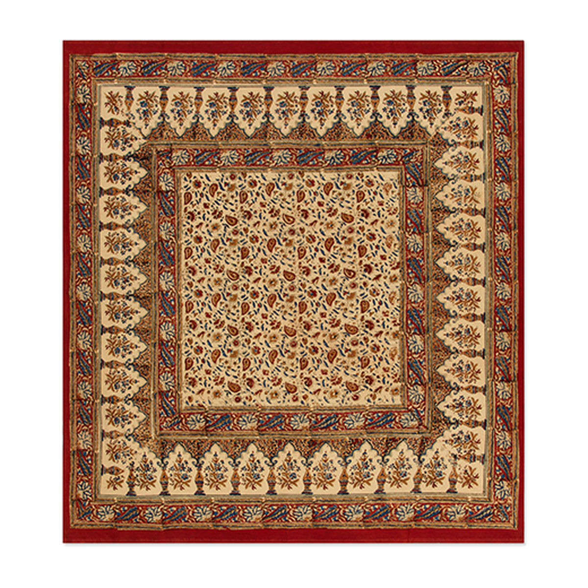 Mughal Fairtrade Red Hand-Printed Tablecloth | V&A Shop