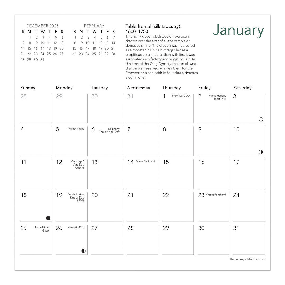Chinese Textiles mini 2026 calendar | V&A calendars | V&A Shop