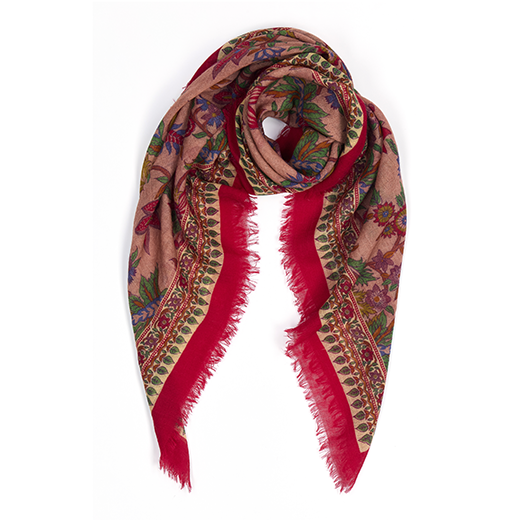Pink floral wool scarf | Fashion accessories | V&A Shop