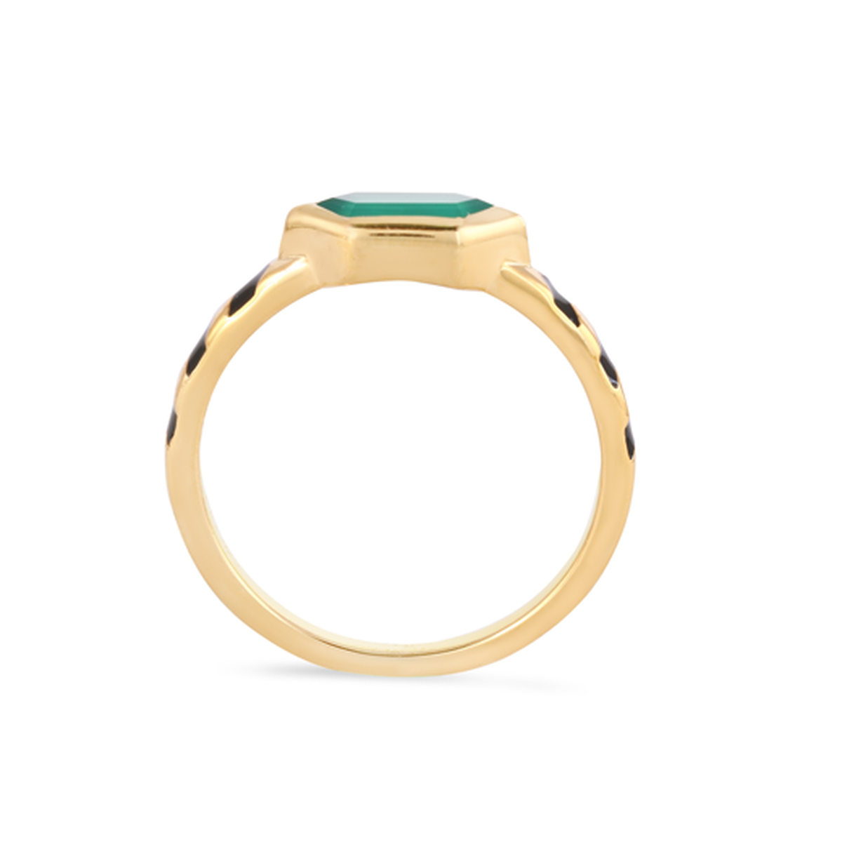 Hexagon Ring: Green Onyx Hexagon Ring by Karrah | V&A Shop